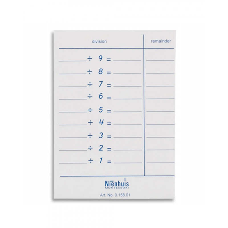 DIVISION TABLES, ENGLISH | GAM